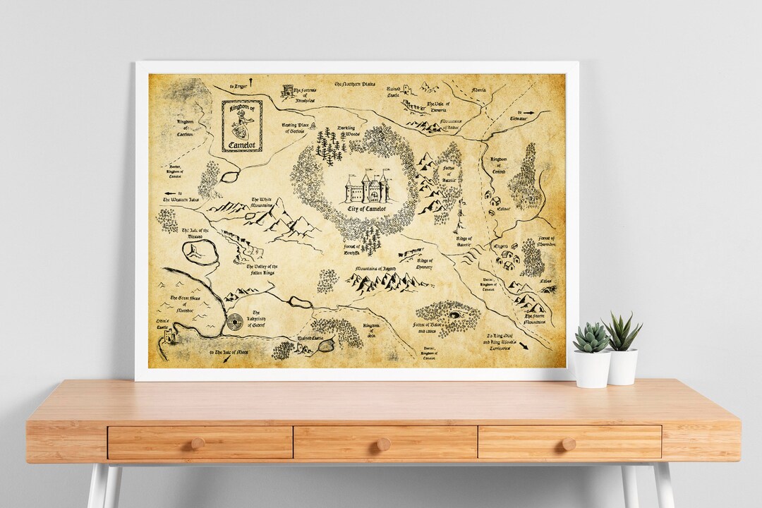 Kingdom of Camelot Poster Map, King Arthur Map of Camelot, Merlin on ...