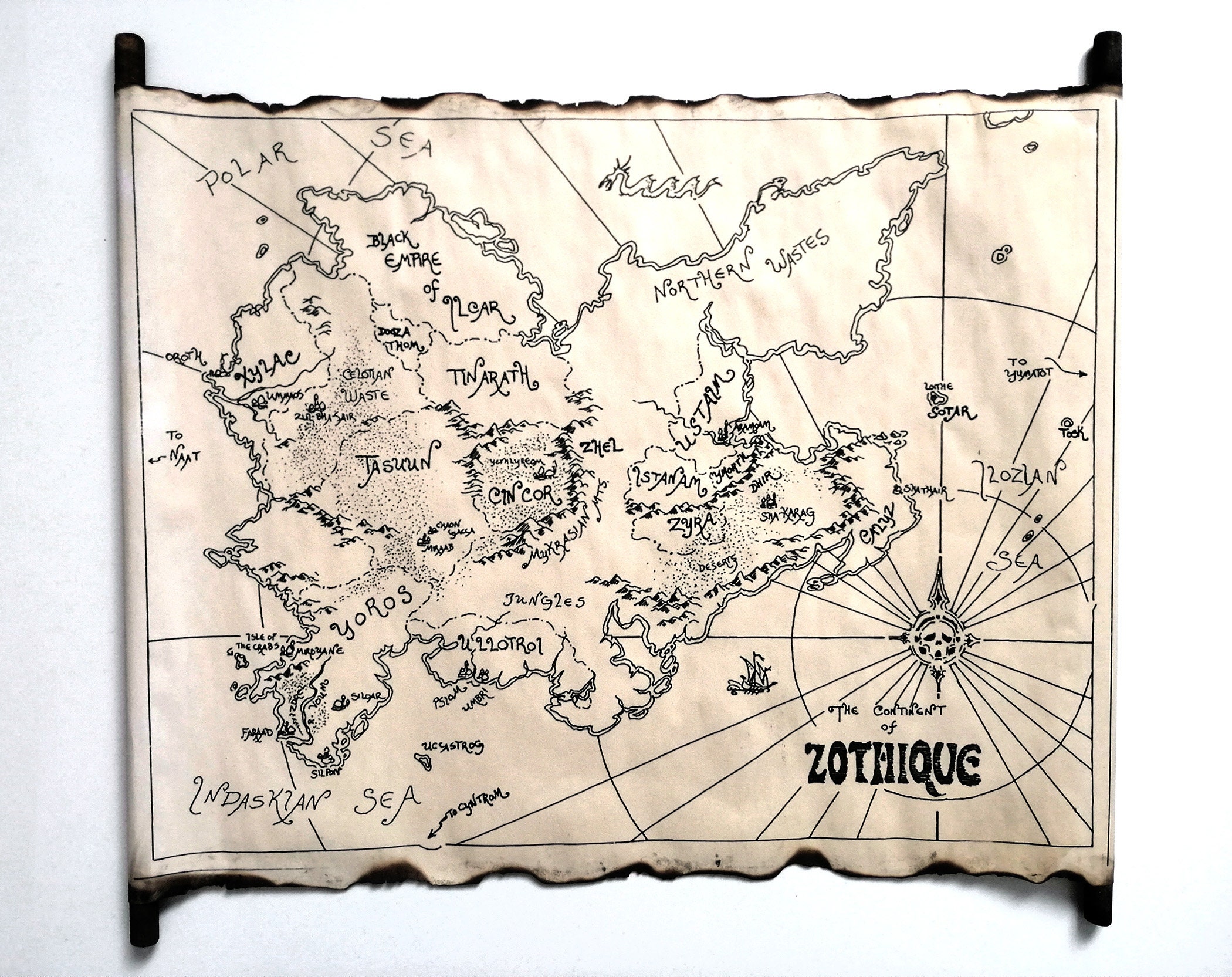 Zothique Map Clark Ashton Smith Map Zothique Cycle on | Etsy Canada