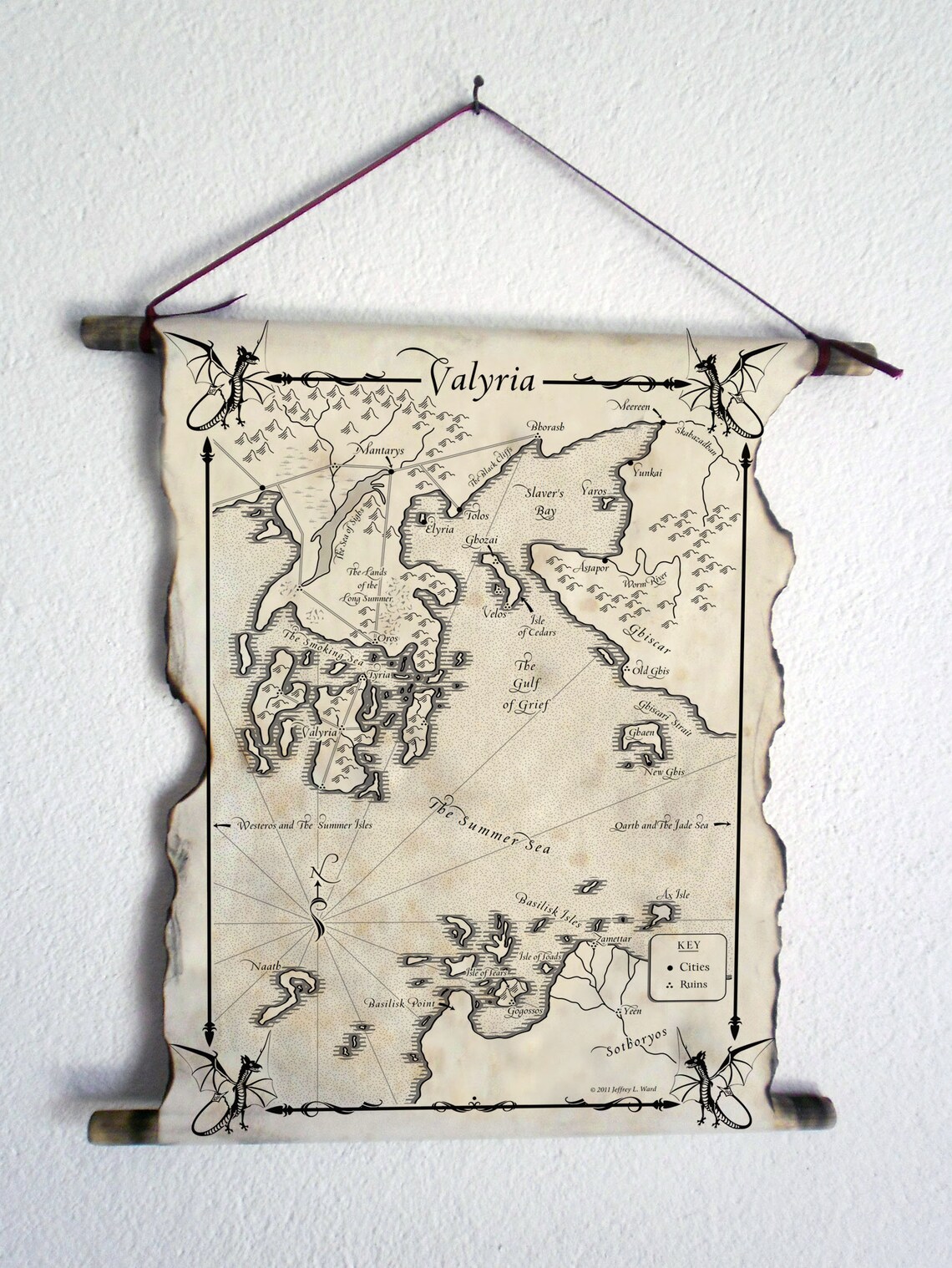 Map of Valyria Game of Thrones Westeros Map Essos Map A | Etsy