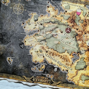 Pillars of Eternity Color Map Scroll, the World of Eora Map, a Map of ...