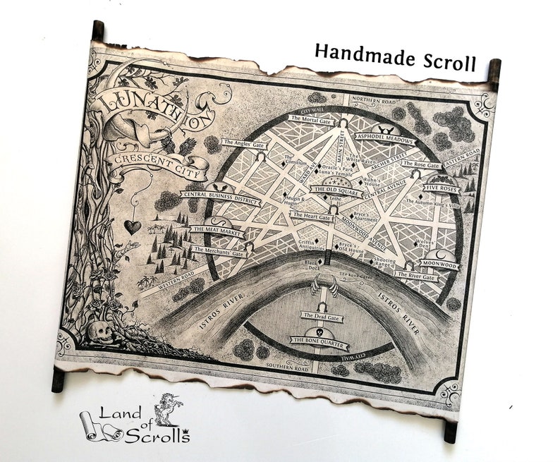 Lunathion Map Crescent City Map House of Earth and Blood Map - Etsy ...