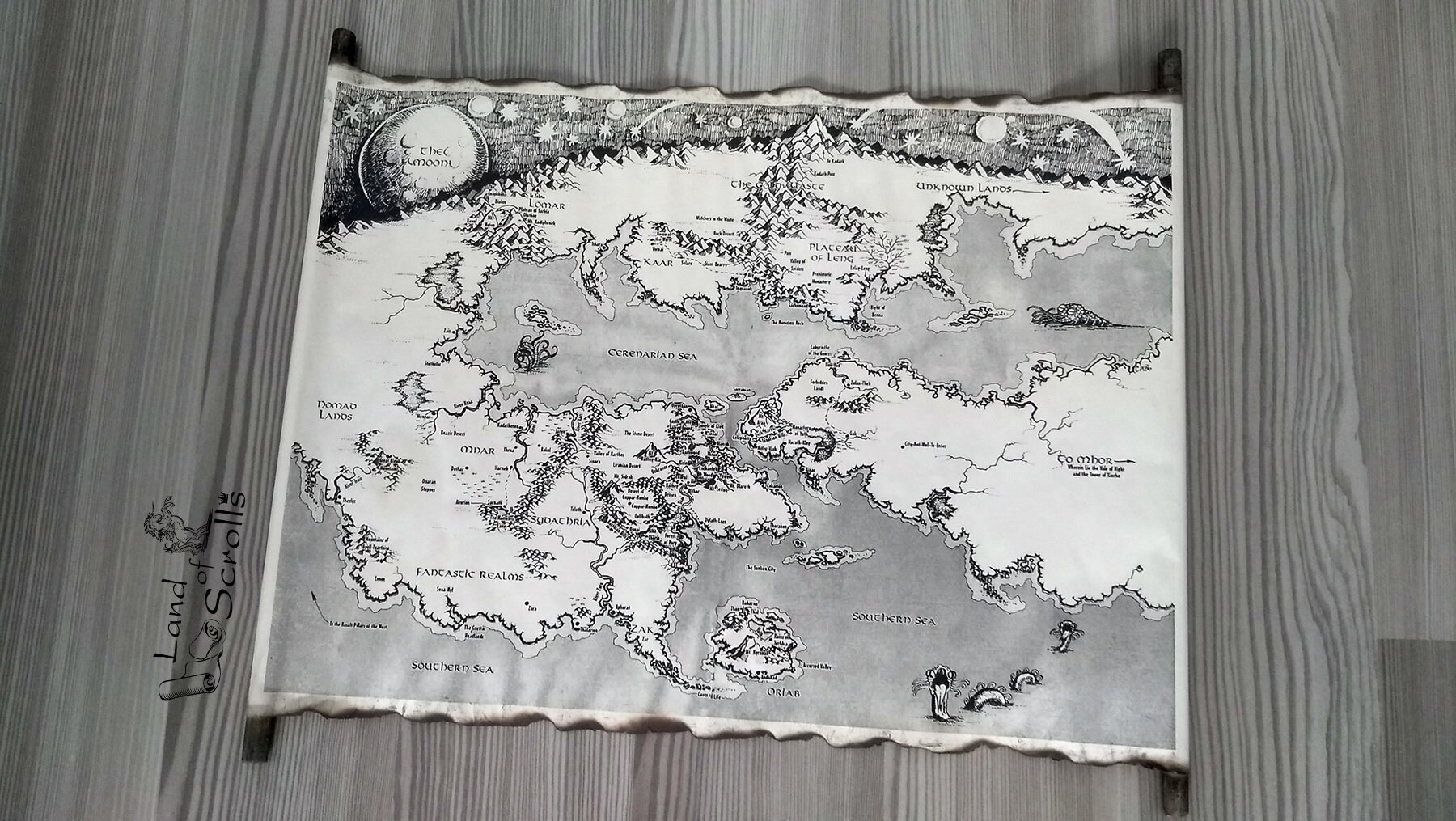 Map of Dreamlands the Moon Map HP Lovecraft's Dreamlands | Etsy