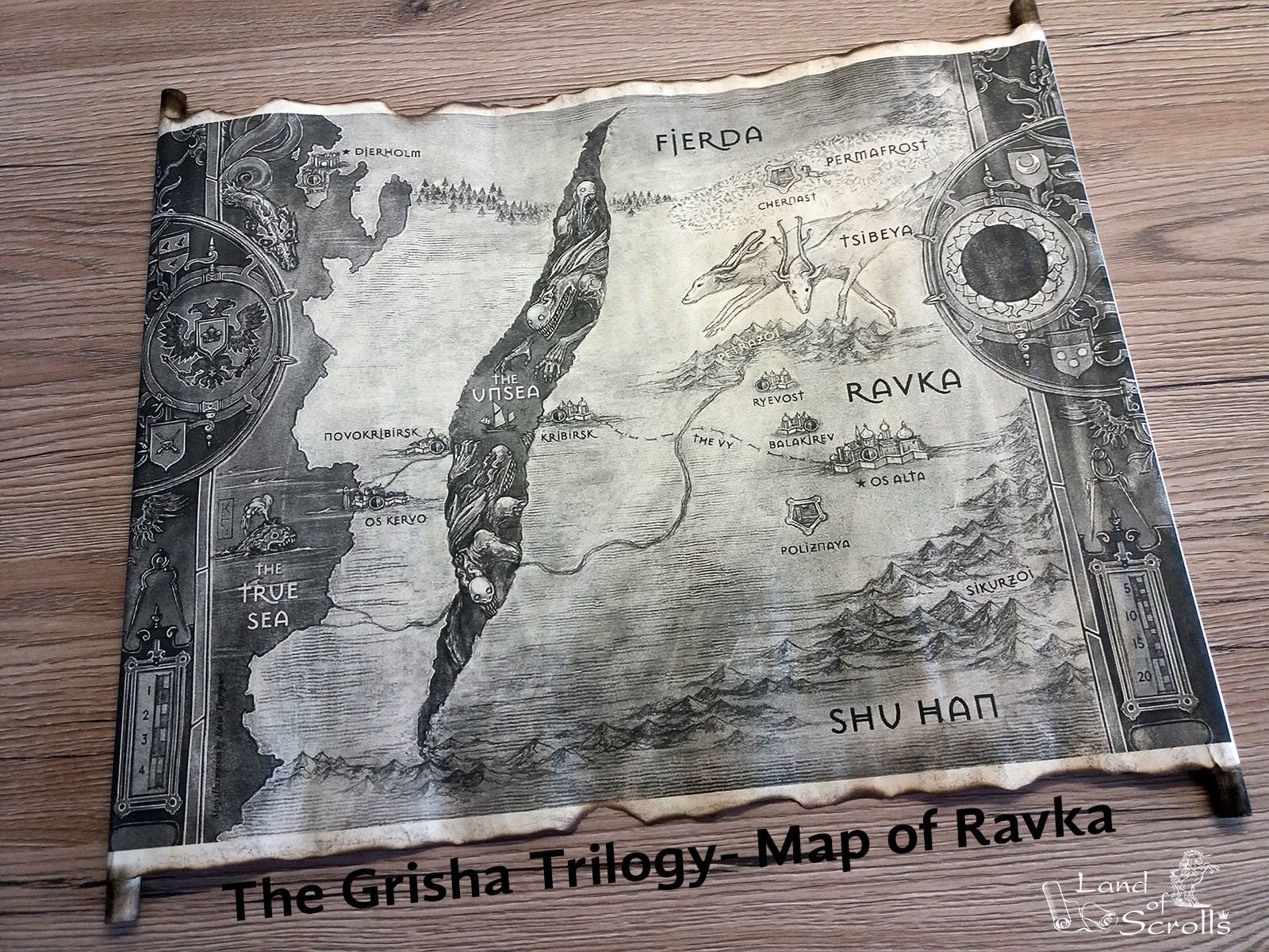 Map of Ravka Scroll, The Grisha Trilogy Map, Ravka Map, Grishaverse Map ...