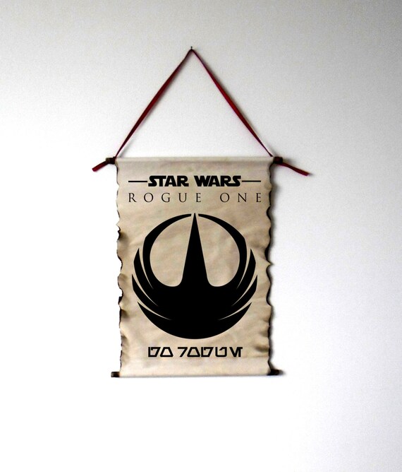 Star Wars Rogue One Logo Movie Poster on Handmade Scroll Star | Etsy