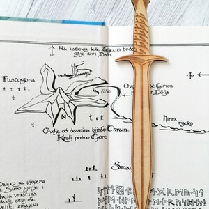 Wooden Bookmark in the Shape of Sword, Frodo Baggins Sword Named Sting ...