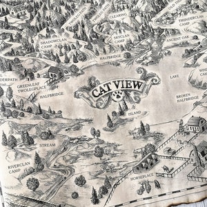 Warrior Cats Map the Lake Territories Map Scroll Cat View - Etsy