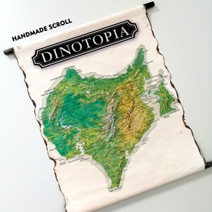 Map of Dinotopia on Handmade Scroll, Land Apart From Time Map, the ...
