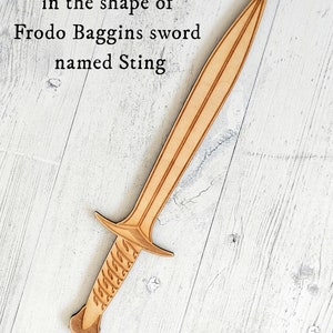 Wooden Bookmark in the Shape of Sword, Frodo Baggins Sword Named Sting ...