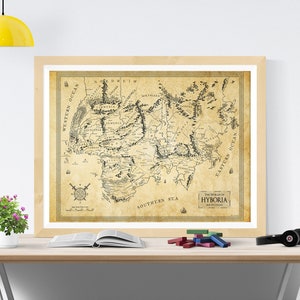 Conan Map Poster, the World of Hyboria Map Poster, Age of Conan Map ...