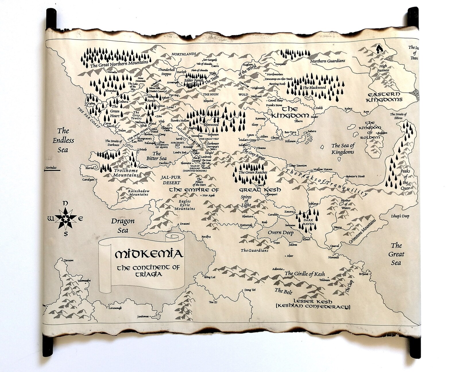 Midkemia Map the Continent of Triagia Map the Riftwar Cycle | Etsy
