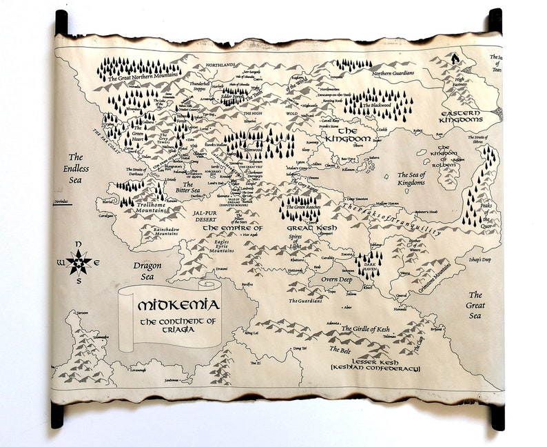 Midkemia Map the Continent of Triagia Map the Riftwar Cycle - Etsy