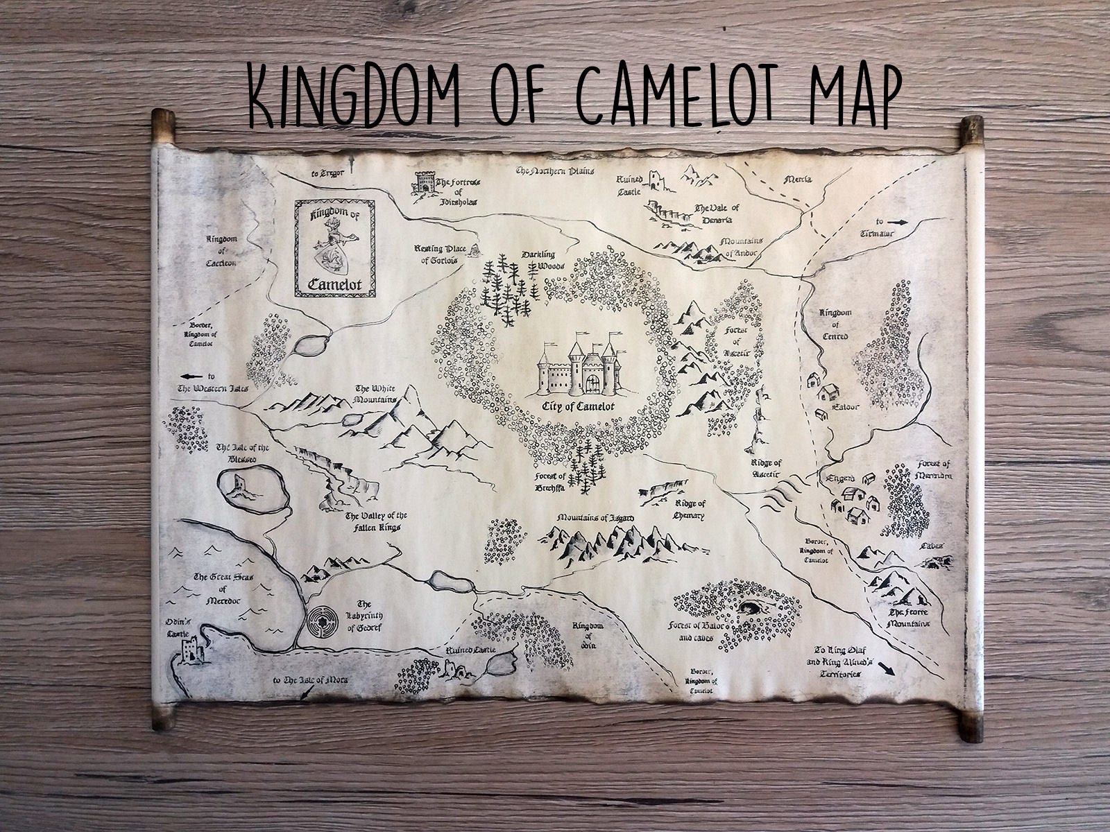 Kingdom of Camelot Map Merlin on BBC Map King Arthur Map of | Etsy