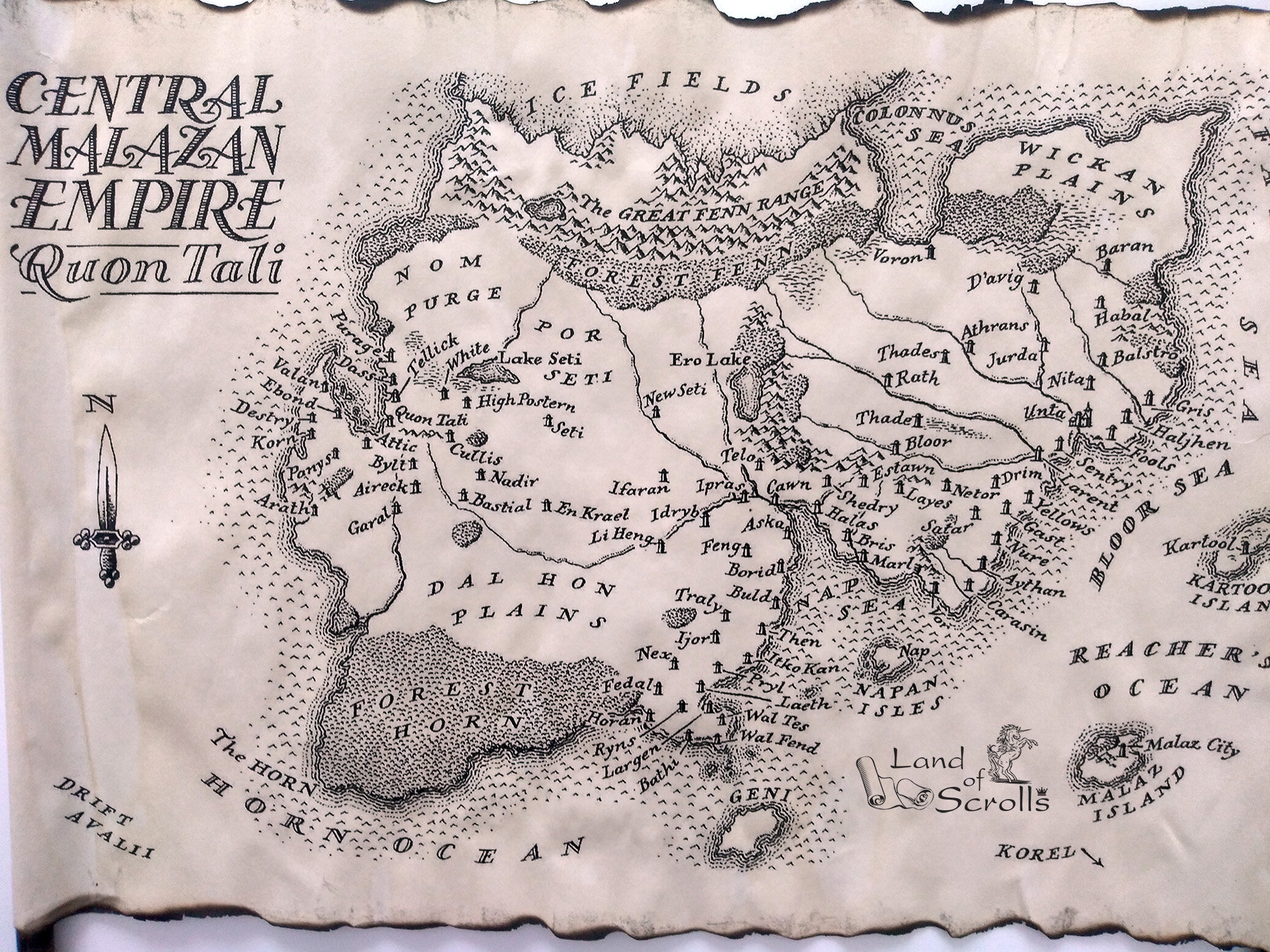 CENTRAL MALAZAN EMPIRE Map Quon Tali Map Malazan Map Steven - Etsy ...