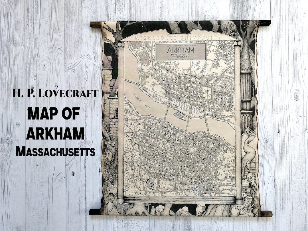 H. P. Lovecraft Map of Arkham Massachusetts Lovecraft - Etsy UK