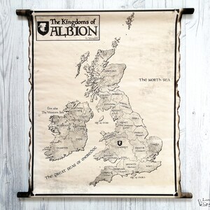 King Arthurs Map of Britain, Camelot Map, the Kingdoms of Albion, King ...
