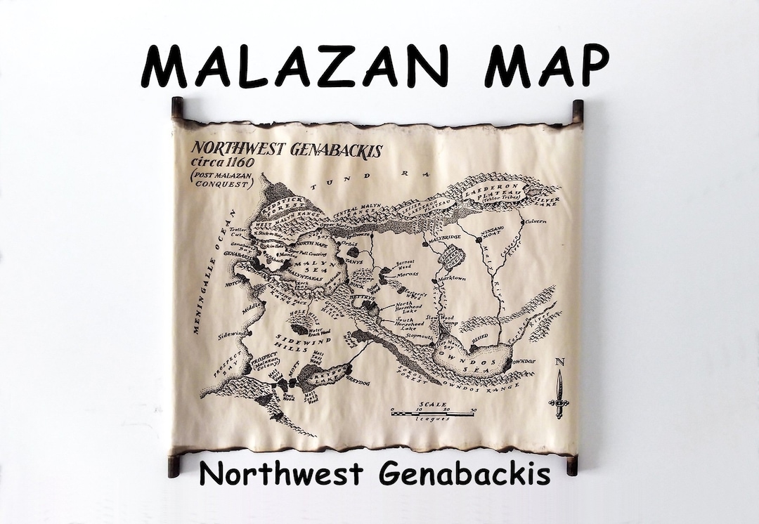 Malazan Northwest Genabackis Map, HANDMADE Scroll, Malazan Empire Map ...