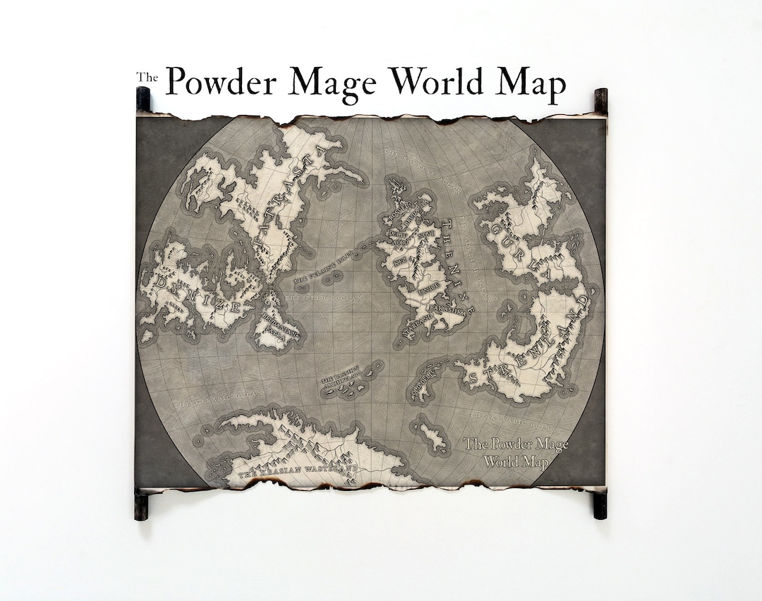 The Powder Mage World Map on Handmade Scroll, Promise of Blood Map, the ...