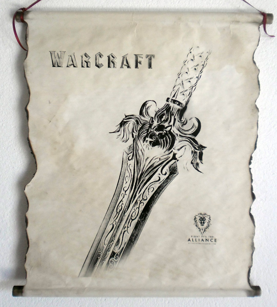 Warcraft Movie Alliance Sword Poster on Handmade Scroll World - Etsy