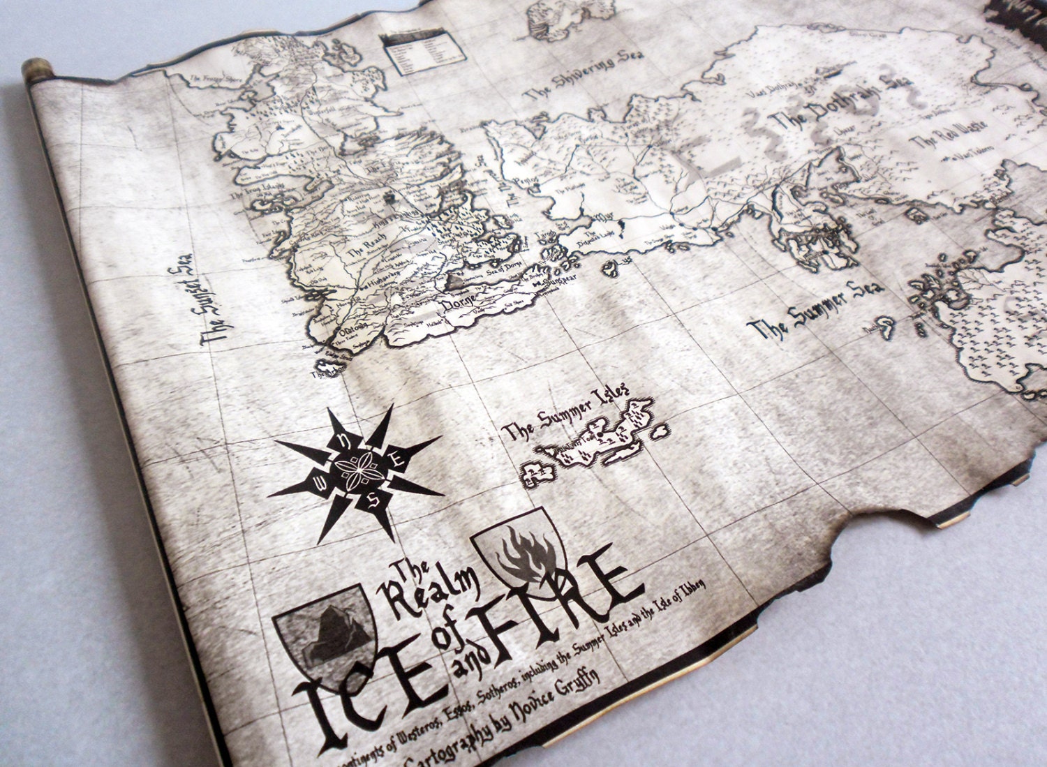 Essos Map and Westeros Map Scroll Poster Game of Thrones Map - Etsy Denmark