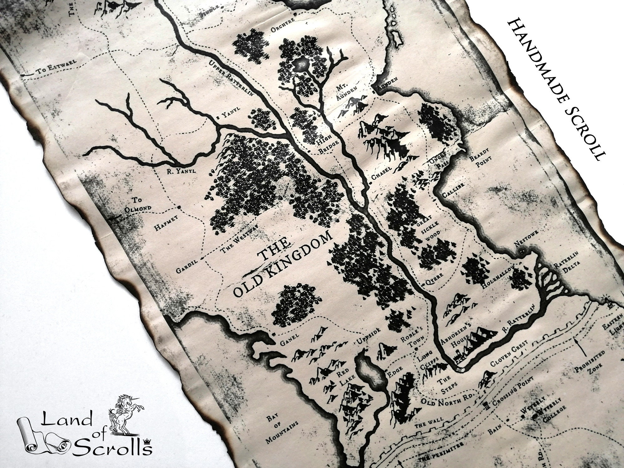 Sabriel Map the Old Kingdom Map on Handmade Scroll Lirael - Etsy Canada