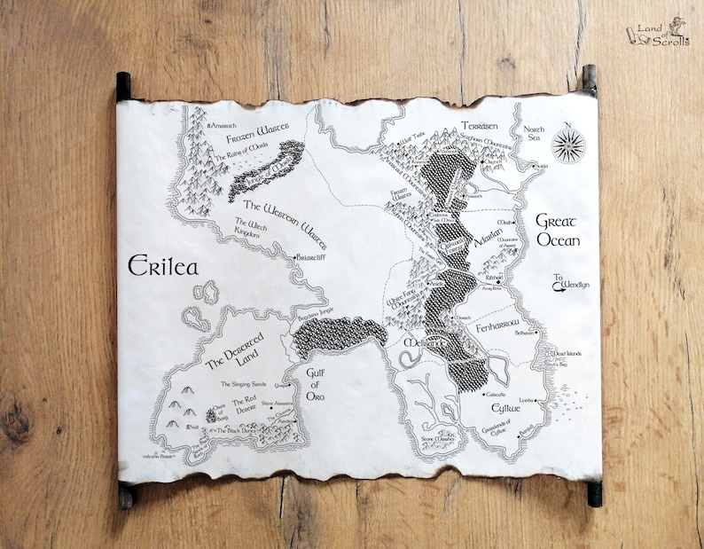 Map of Erilea Map of the World of Throne of Glass Sarah J. - Etsy