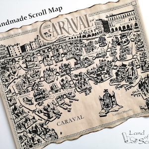 Map of Caraval on Handmade Scroll Isla De Los Sueños Map - Etsy Australia