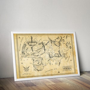 Conan Map Poster, the World of Hyboria Map Poster, Age of Conan Map ...