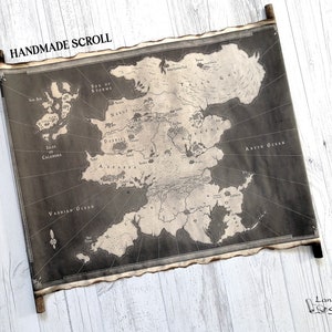 Karte von Andarra auf handgefertigter Schriftrolle, Die Licanius ...