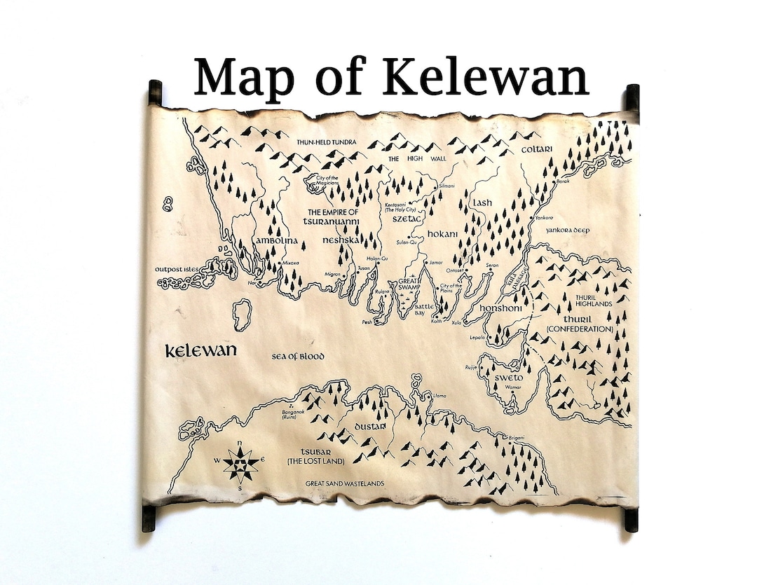 Kelewan Map, the Riftwar Cycle Map, Midkemia, Riftwar Saga Map, Riftwar ...