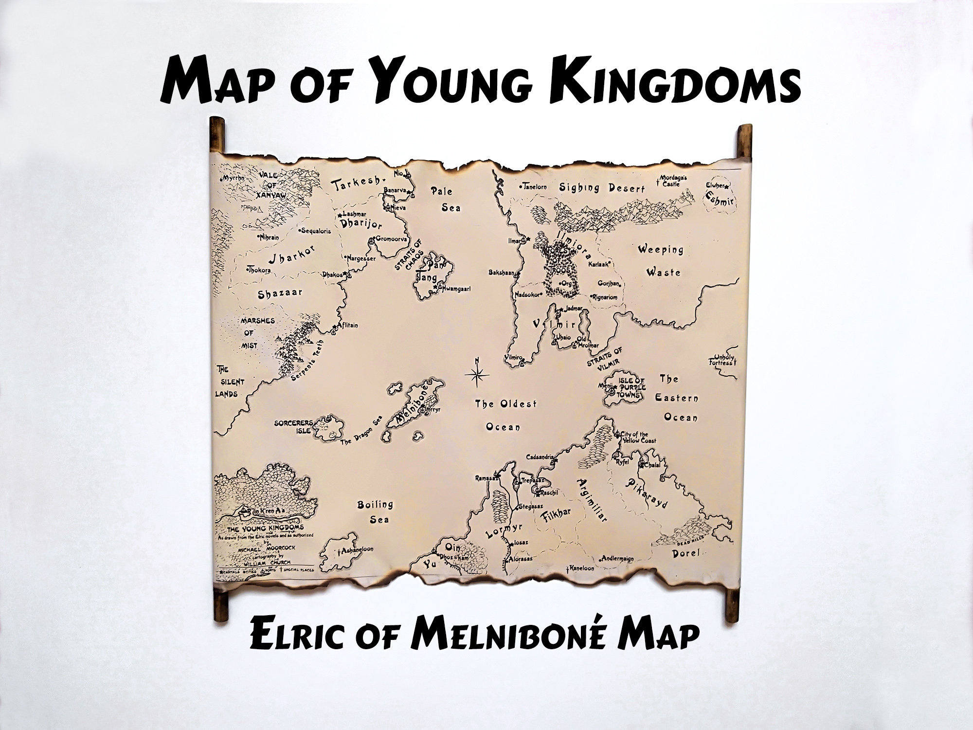 Elric of Melnibone Map of Young Kingdoms Stormbringer Map - Etsy Canada