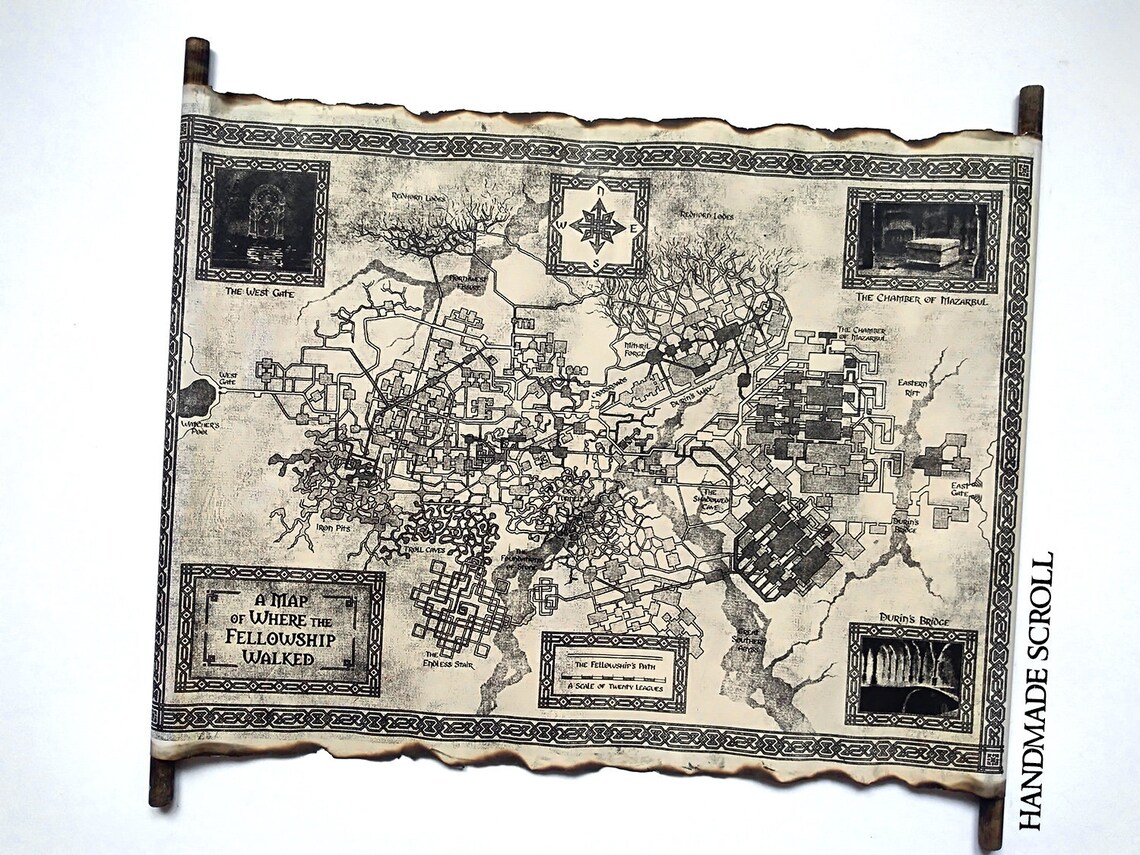 Map of Moria Lord of the Rings Map Mines of Moria Map - Etsy Denmark