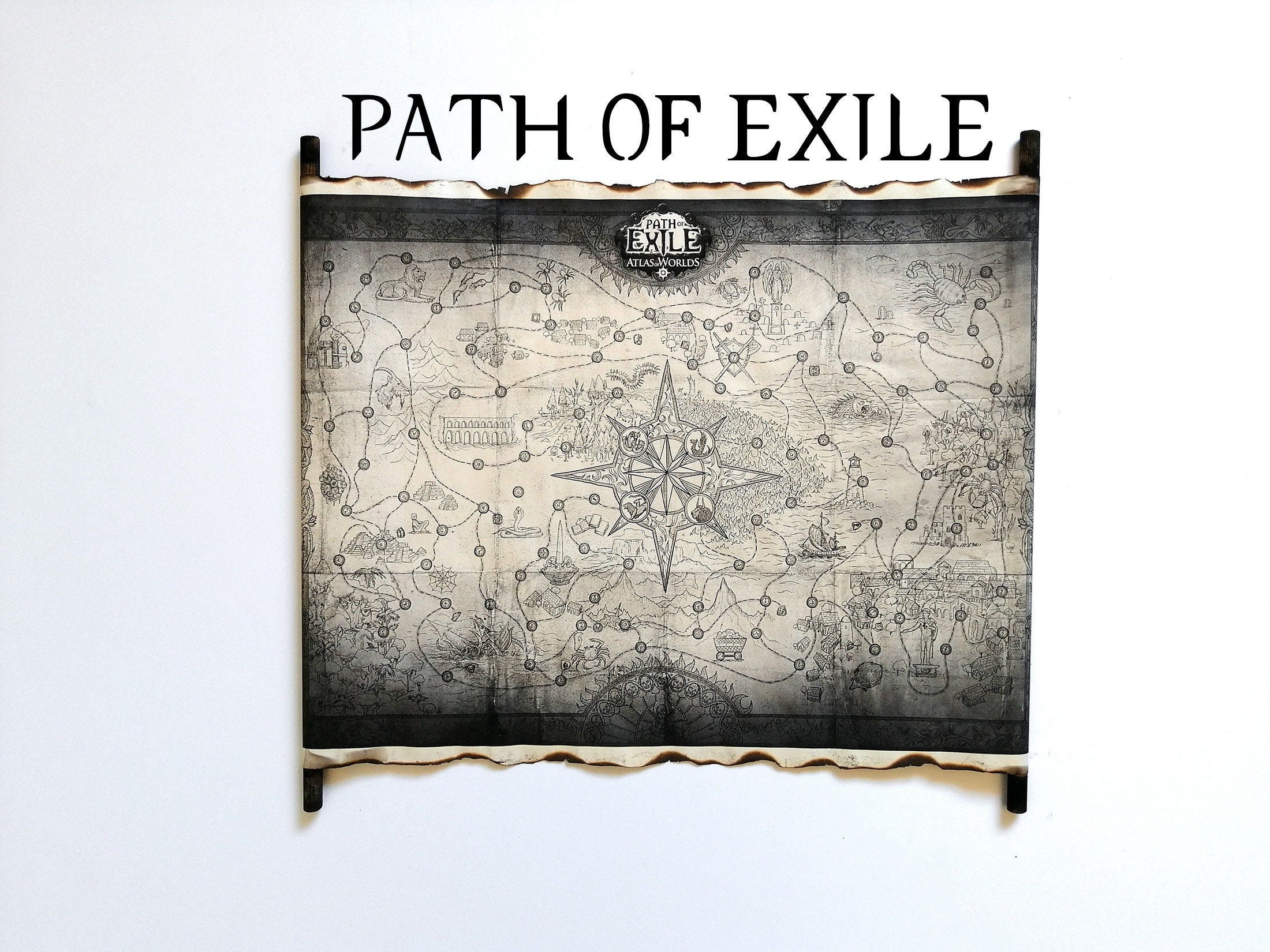 Path of Exile Map Atlas of Worlds Map HANDMADE SCROLL - Etsy Hong Kong