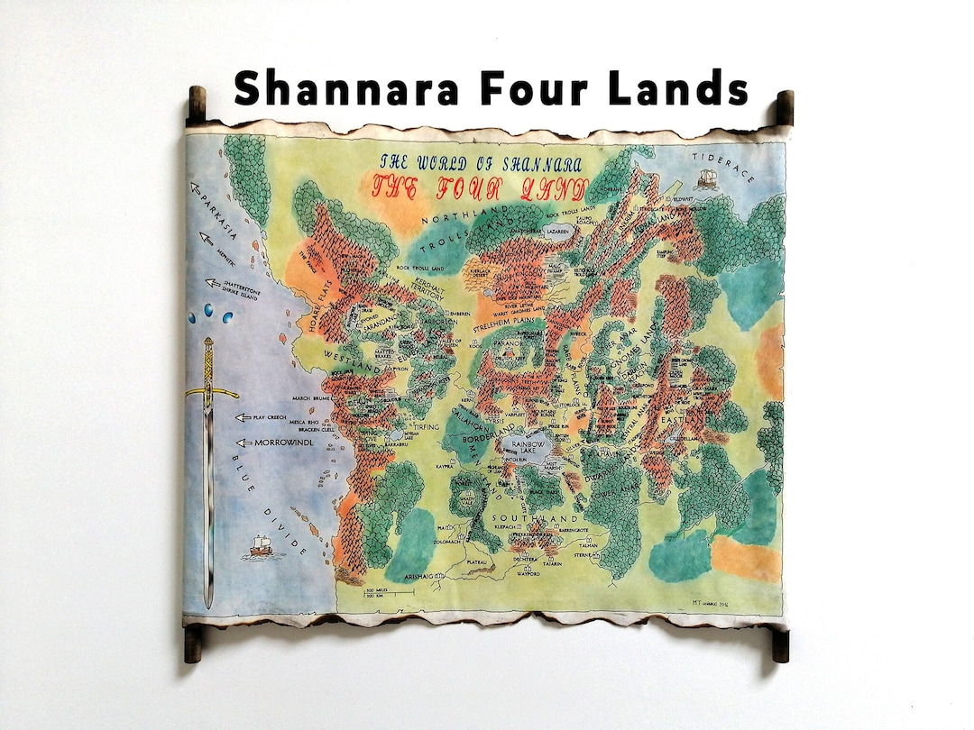 Shannara the Four Lands Map the Four Lands Map the Shannara - Etsy UK
