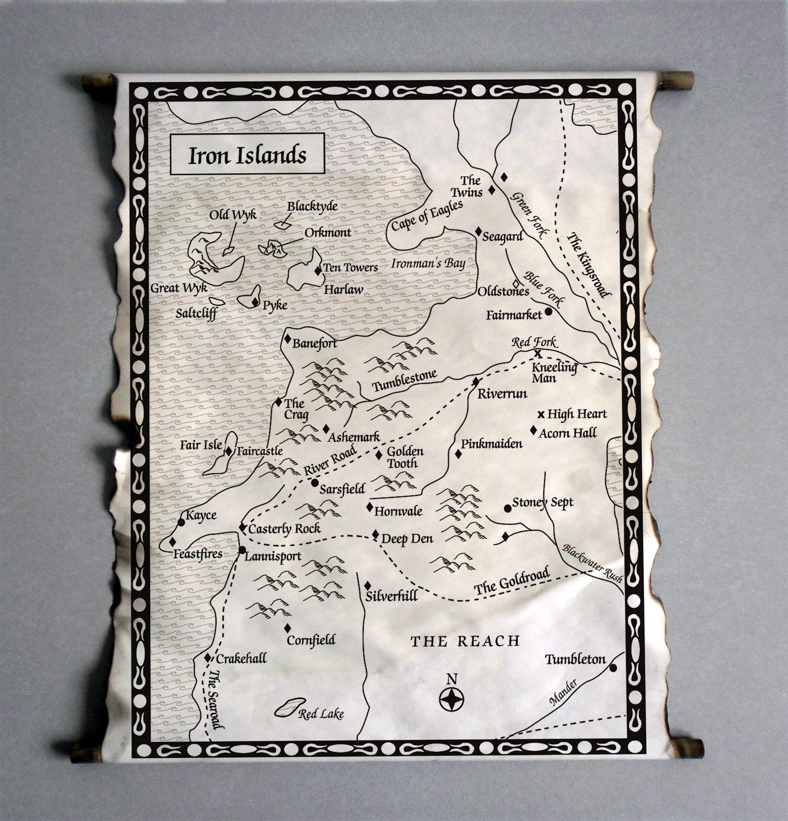 Iron Islands Map Game of Thrones Westeros Map Essos Map A - Etsy