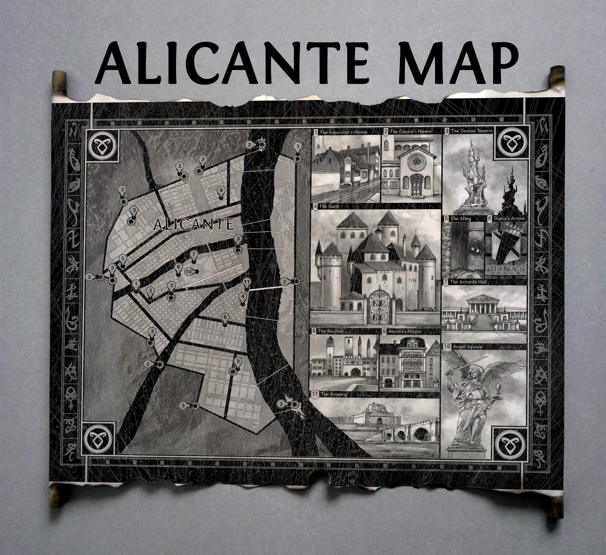 Shadowhunters Map of Alicante the Mortal Instruments Glass - Etsy Canada