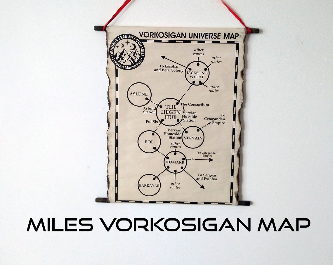 Miles Vorkosigan Universe Map Dendarii Free Mercenary Fleet | Etsy