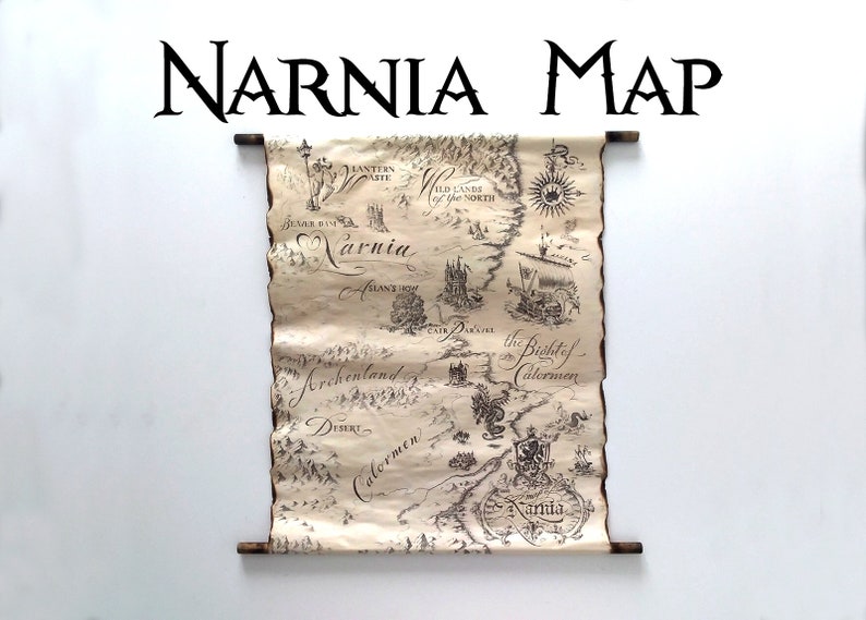 Narnia Vintage Style Map Handmade Wall Art Poster Scroll | Etsy