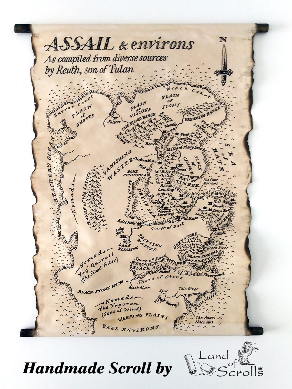 Map of Malazan Empire Assail Map Malazan Book of the Fallen | Etsy