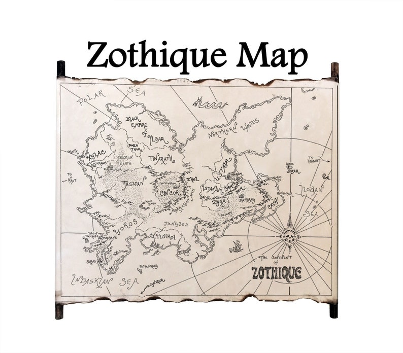 Mapa de Zothique Mapa de Clark Ashton Smith Ciclo de Zothique - Etsy México