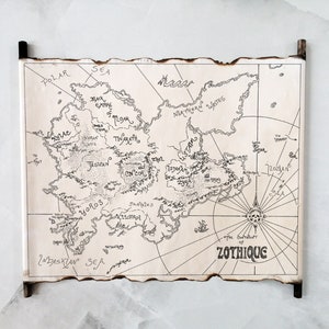 Zothique Map Clark Ashton Smith Map, Zothique Cycle on Handmade Scroll ...