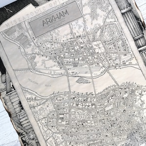 H. P. Lovecraft Map of Arkham, Massachusetts, Lovecraft Country Arkham ...