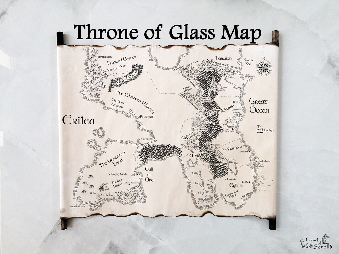 Map of Erilea Map of the World of Throne of Glass Sarah J. - Etsy
