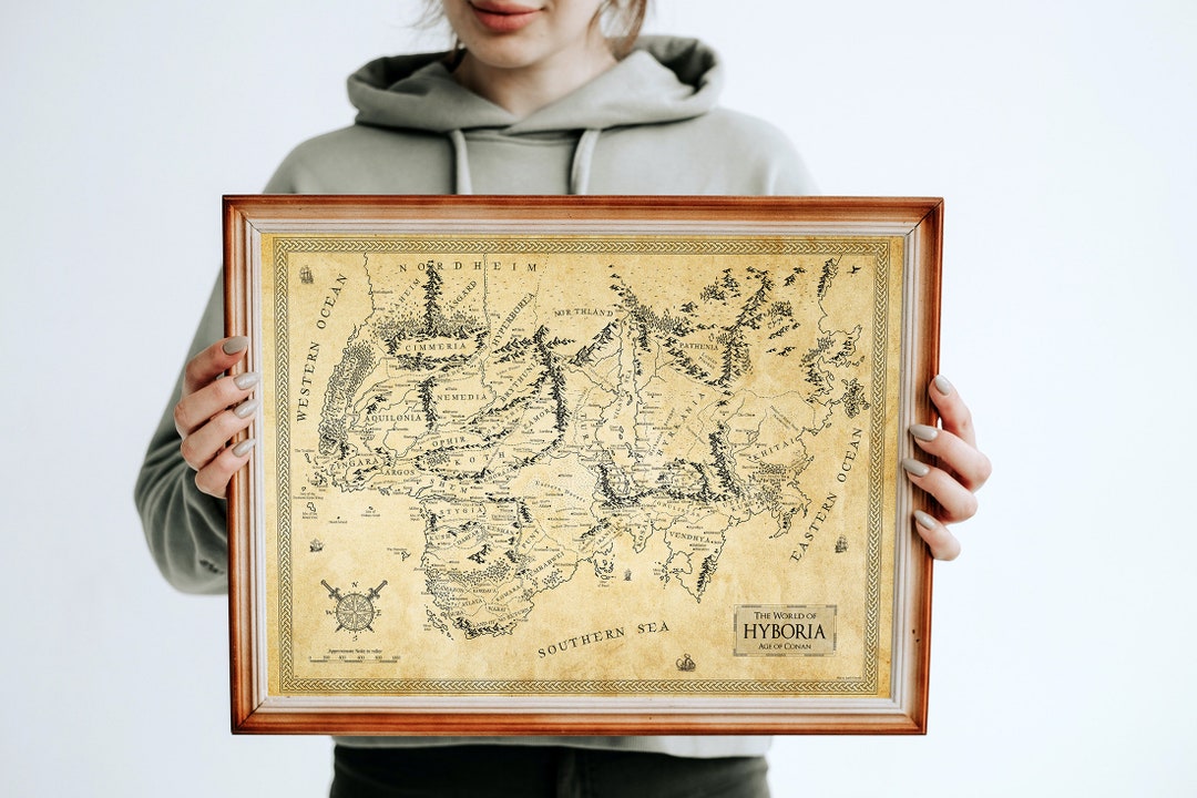 Conan Map Poster, the World of Hyboria Map Poster, Age of Conan Map ...