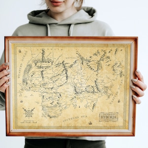 Conan Map Poster, the World of Hyboria Map Poster, Age of Conan Map ...