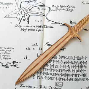 Wooden Bookmark in the Shape of Sword, Frodo Baggins Sword Named Sting ...