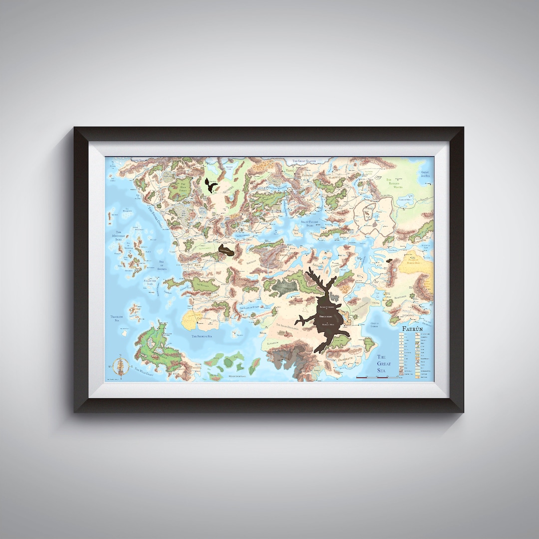 Map of Faerun Forgotten Realms Present Day Map Dnd 4th - Etsy UK