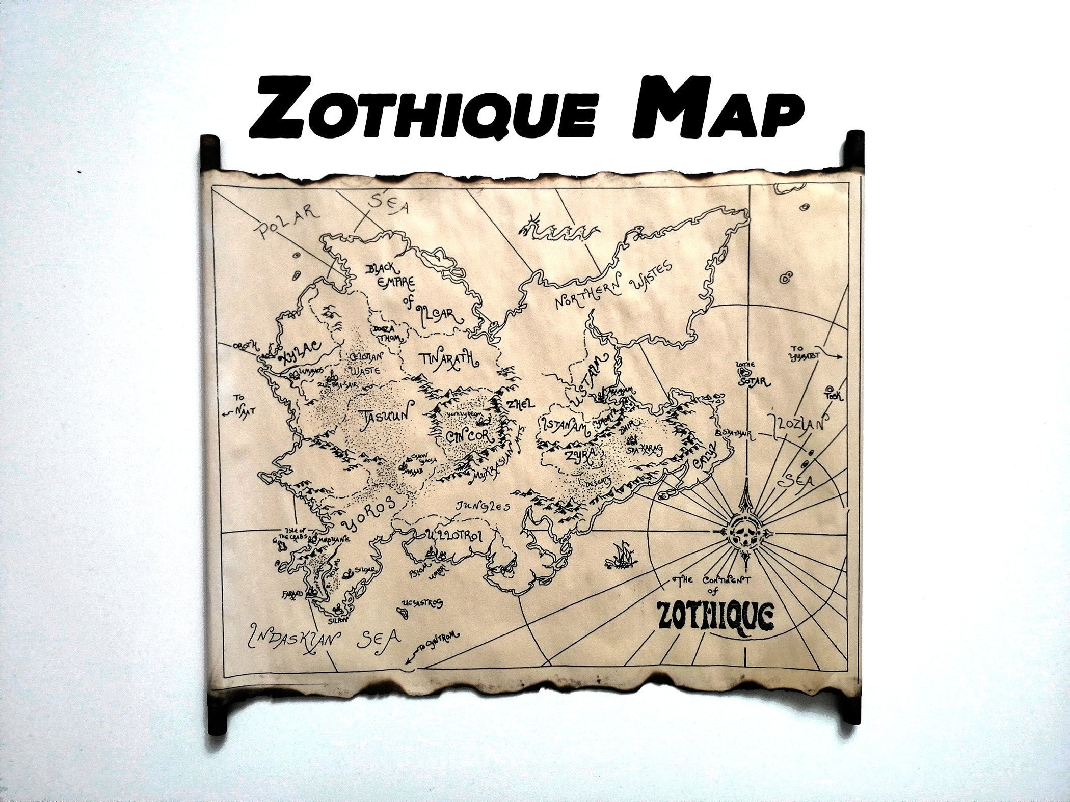 Zothique Map Clark Ashton Smith Map Zothique Cycle on | Etsy Canada