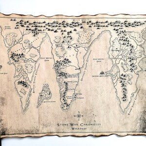 Stone War Chronicles World Map on Handmade Scroll Windcatcher - Etsy