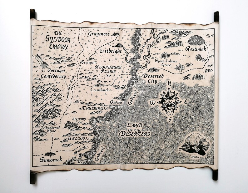 Chains of the Heretic Map on Handmade Scroll Land of the - Etsy