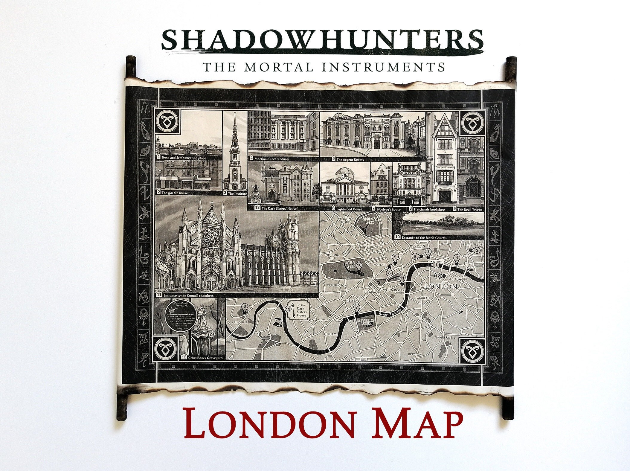 London Map Shadowhunters the Infernal Devices Map on Handmade - Etsy Canada